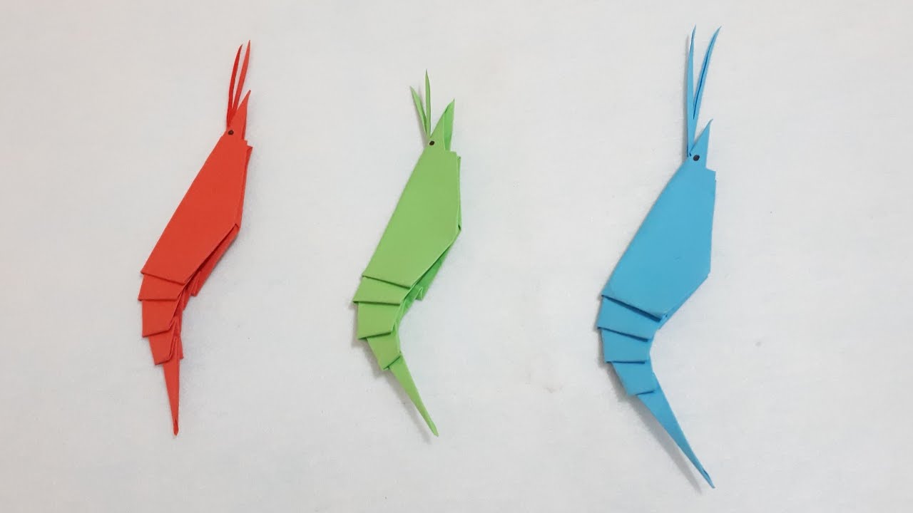 cách gấp con tôm bằng giấy - how to make a paper shrimp - origami ...