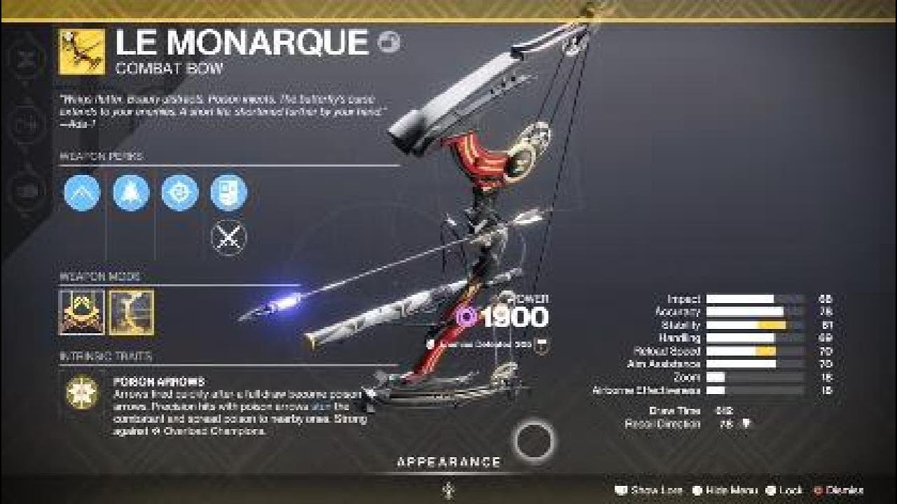Le Monarque Exotic Weapon & Catalyst – Destiny 2 - YouTube