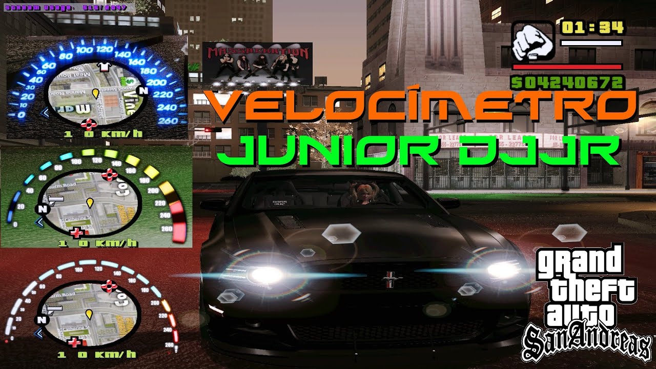 GTA VELOCÍMETRO JUNIOR DJJR Speedometer GTA SAN ANDREAS FULL HD 1080p ...