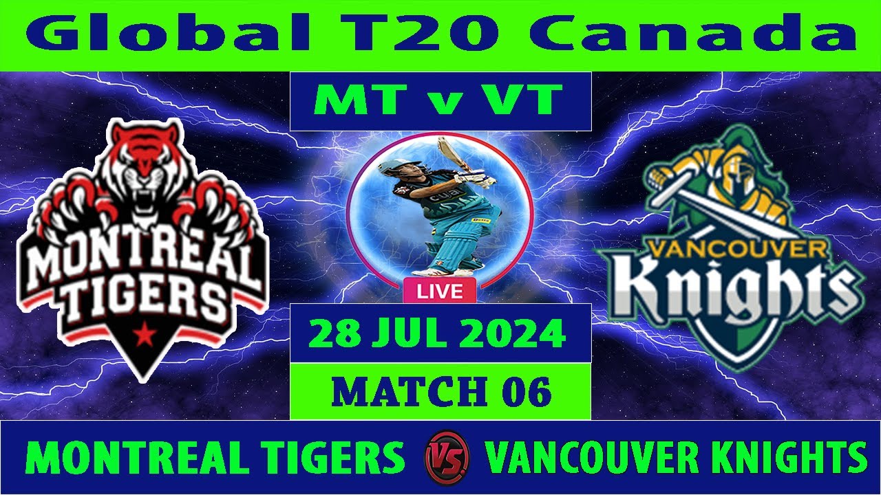 Montreal Tigers vs Vancouver Knights | MT vs VK | 6th Match of Global ...