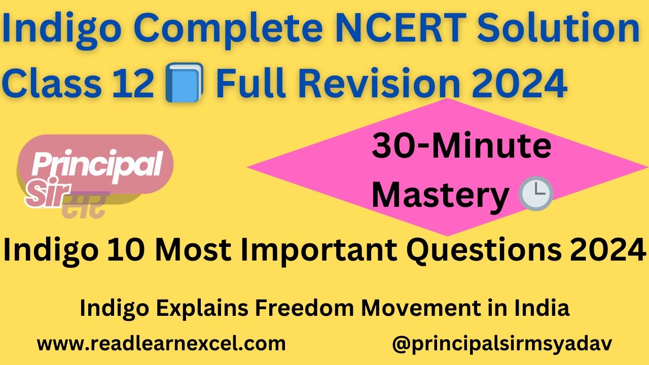 Indigo Complete NCERT Solution | Indigo Class 12 📘 Full Revision 2024 ...