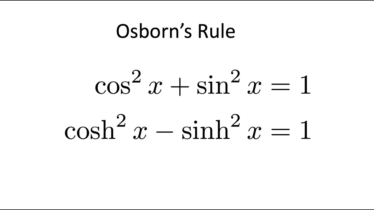Osborn's Rule - YouTube