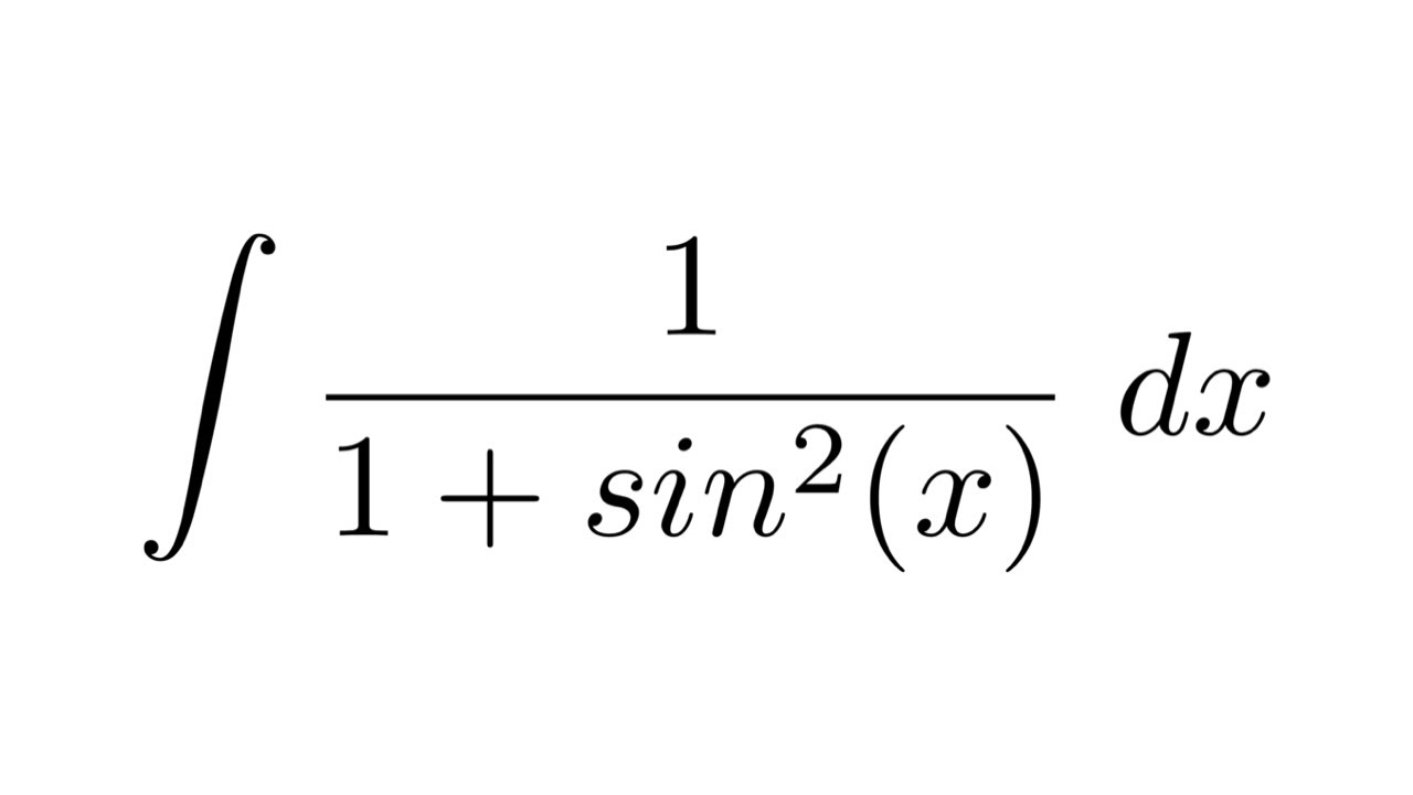 Integral Of 1 1 sin 2 x substitution Substitution YouTube
