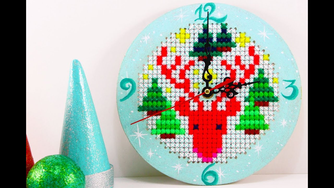 Cross-Stitch Christmas Clock - Sneak Peek - YouTube