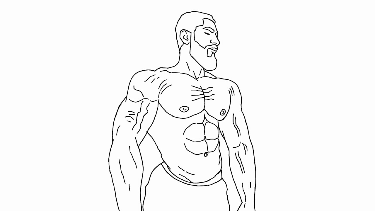 Bearded Male Muscle Growth Animation 5 + full animation process - YouTube