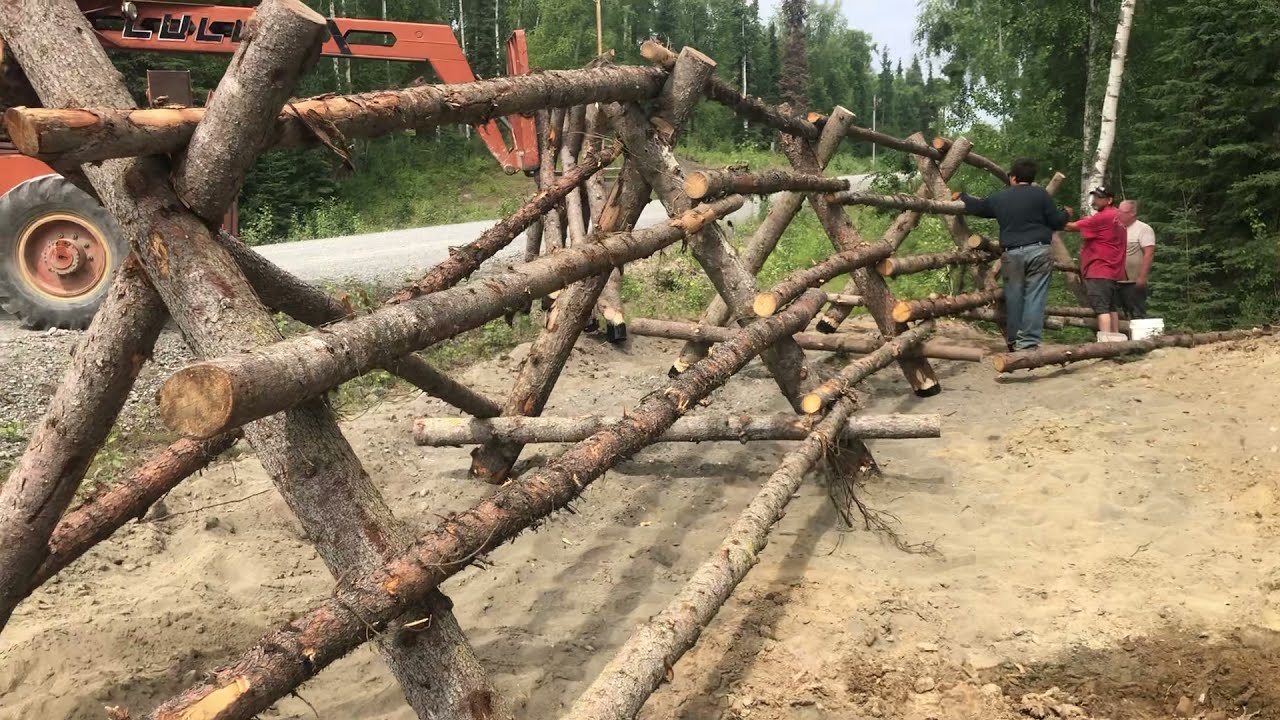The start of buck and rail fence on the Alaska farm. - YouTube