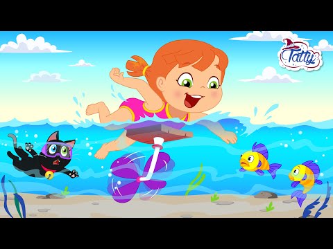 Tatty és Misifu a víziparkban tanulnak úszni 🏄‍♀️ ️Oktató rajzfilmek gyerekeknek