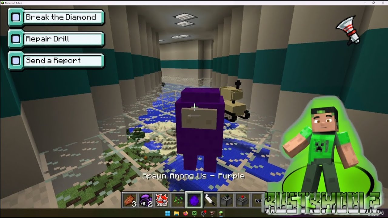 13 Rusty Woolz, IMPOSTERS and Fun with Minecraft Mods AMONG US MOD ...