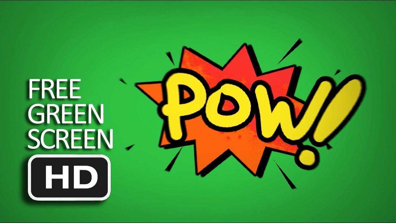 Free Green Screen - POW! Comic Text Effect Animated - YouTube