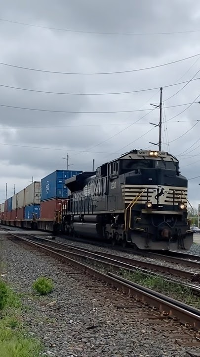 NS 1230 Leading Intermodal Train #norfolksouthern #train #railroad #railway - YouTube