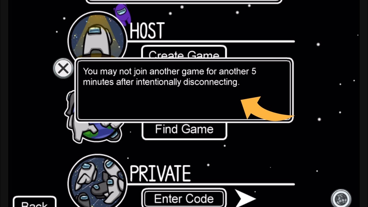 How to skip the 5 minute ban in among us - YouTube