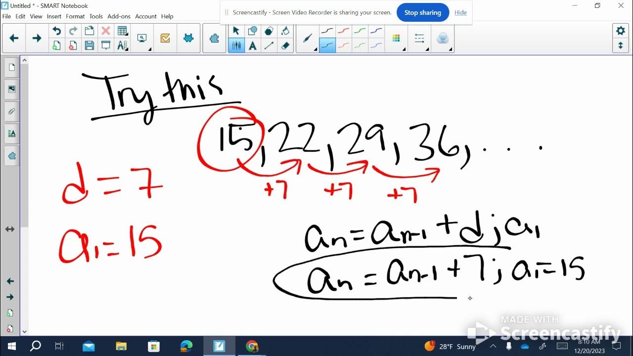 Introduction to Arithmetic Sequences - YouTube