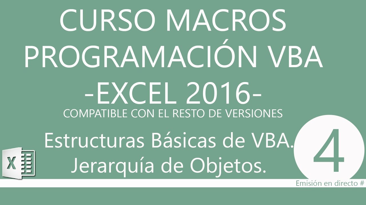 Curso Macros Programación con VBA en Excel 2016. Procedimientos ...