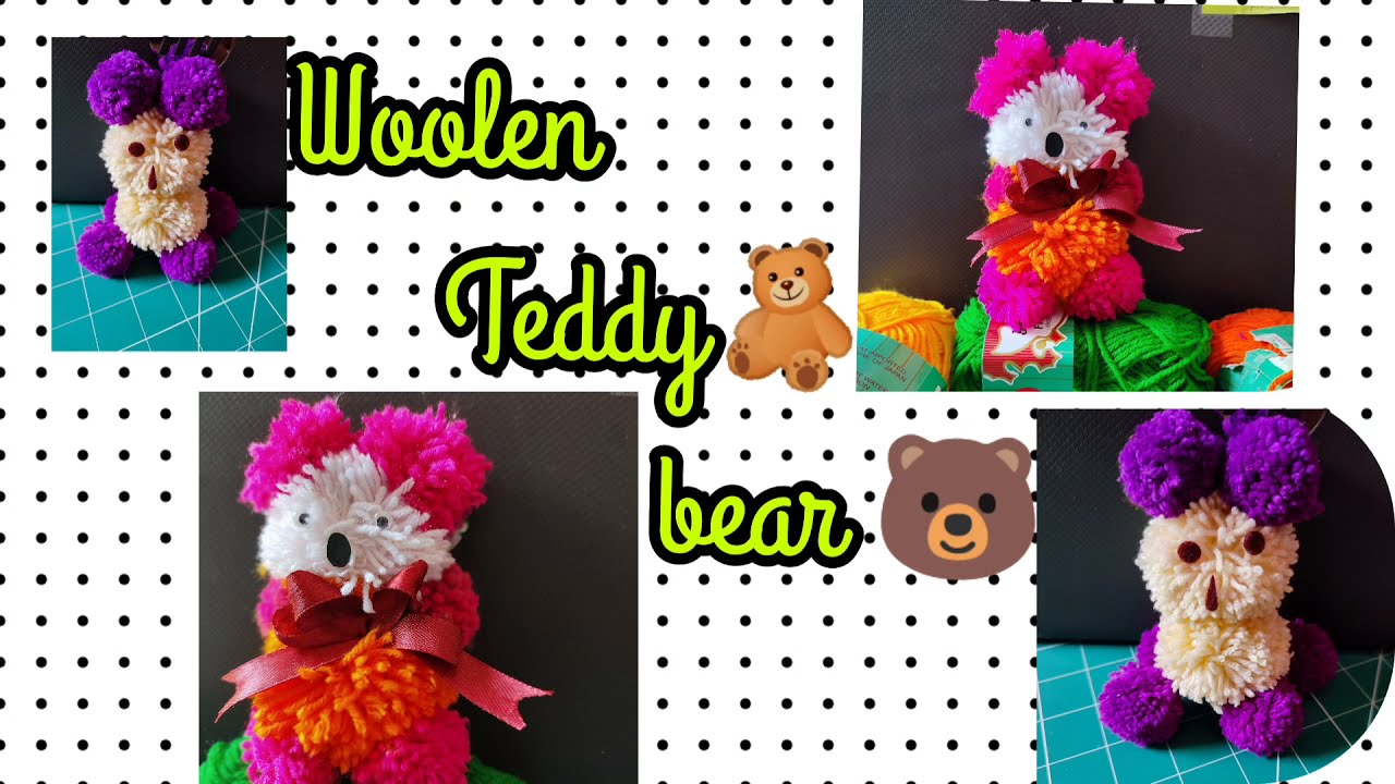 Teddy bear making with woolen threads | Easy woolen teddy bear #teddy ...