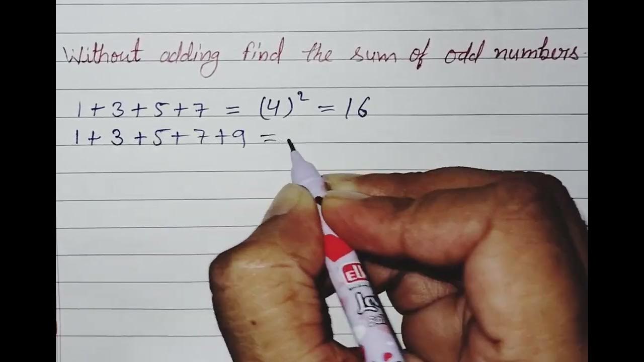 Without adding find the sum of odd numbers - YouTube