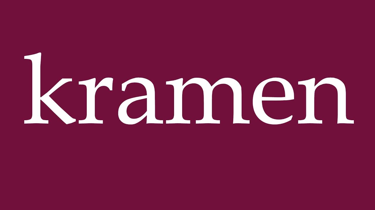 How to Pronounce ''kramen'' (rummage) Correctly in German - YouTube