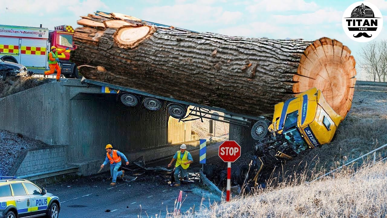 Extreme Dangerous Big Logging Wood Truck Driving Skill | Fastest ...
