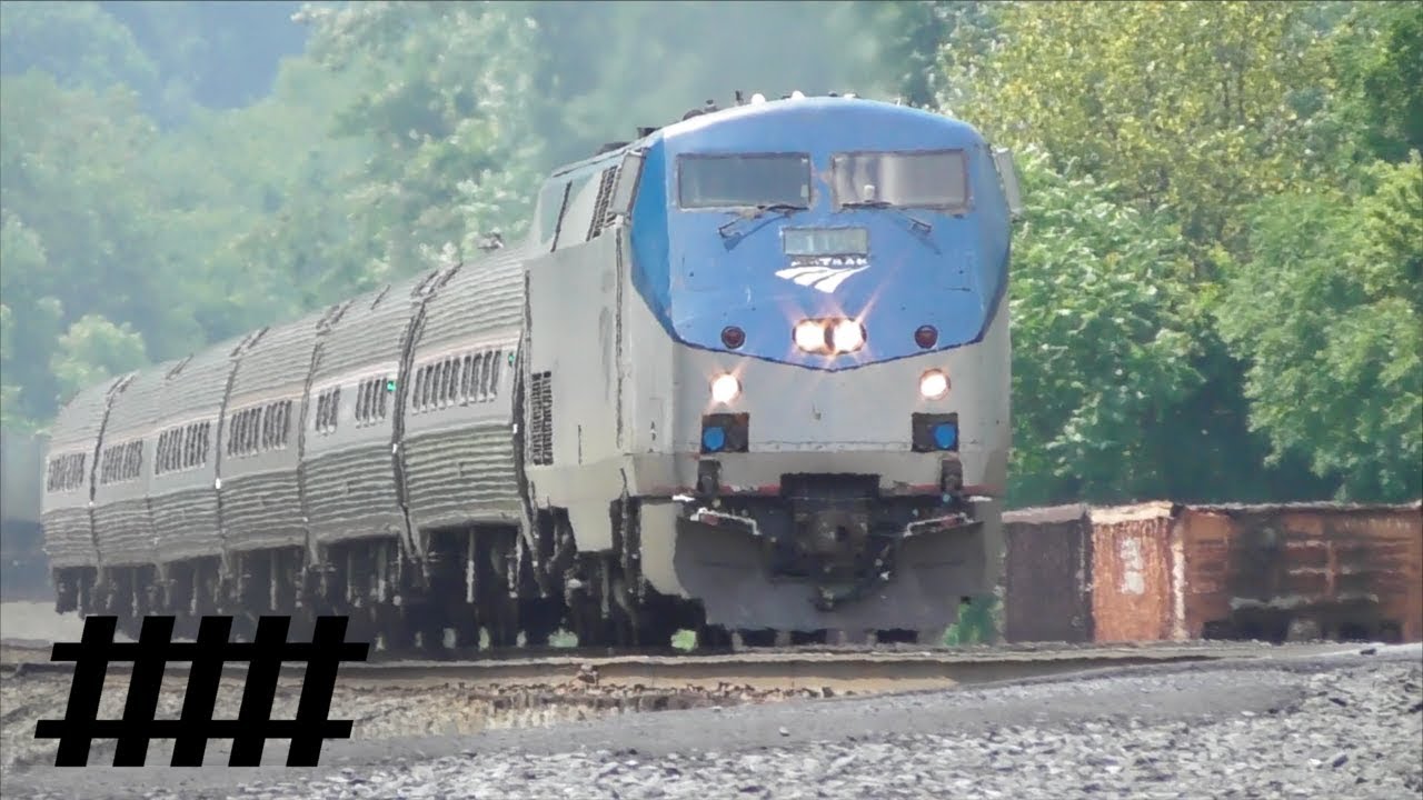Amtrak Pennsylvanian at Roundhouse RD in Granville Township with Parked ...