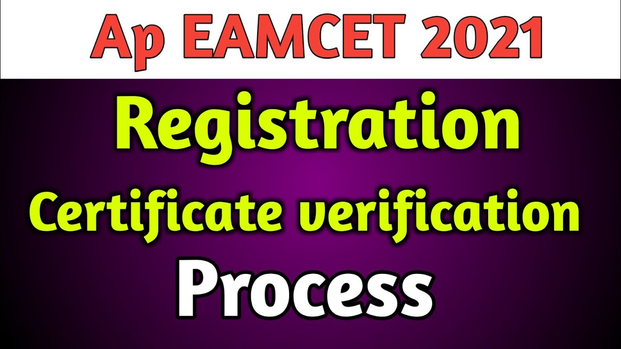 Ap Eamcet Registration Process certificate Verification YouTube Ap Eamcet Registration Process certificate Verification YouTube