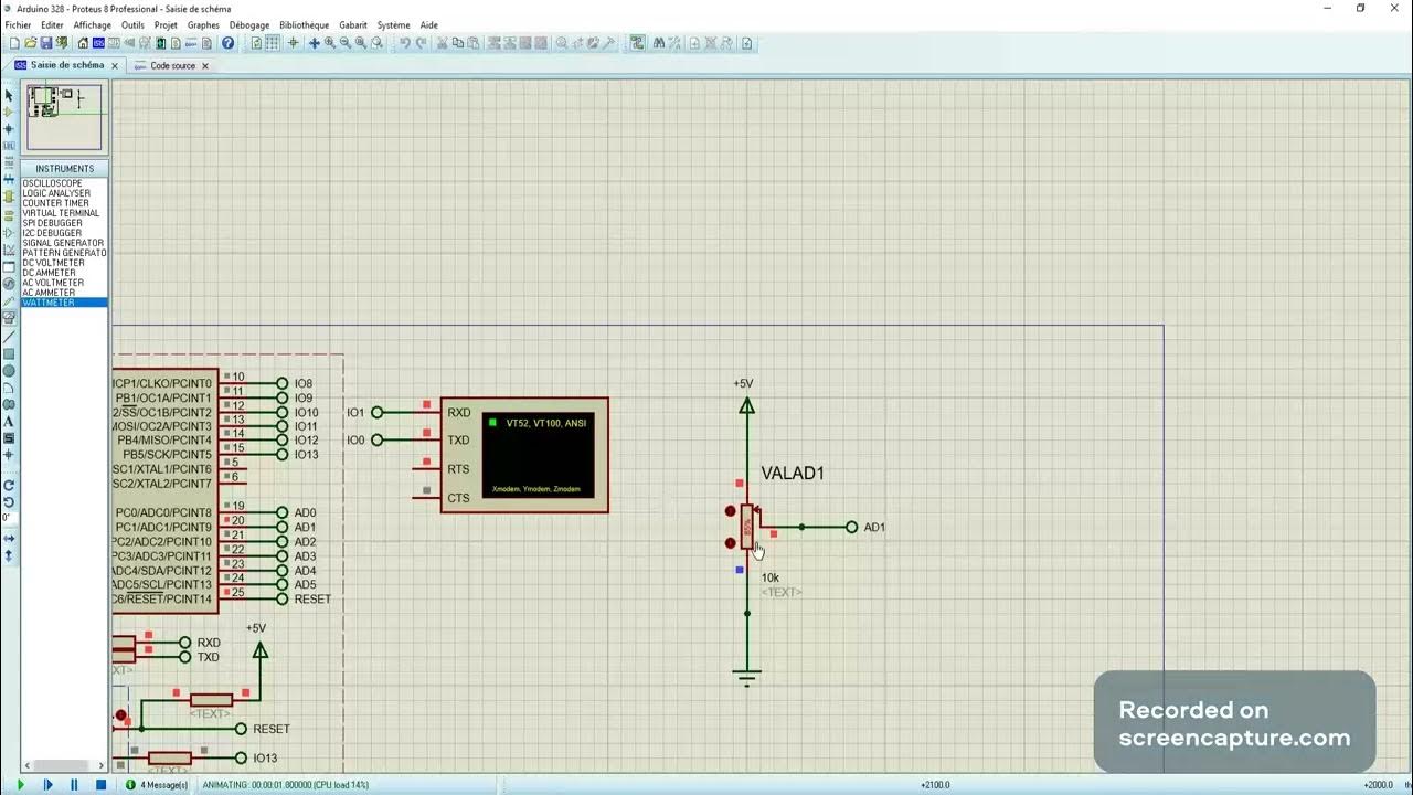 Proteus Potentiomètre 1 - YouTube