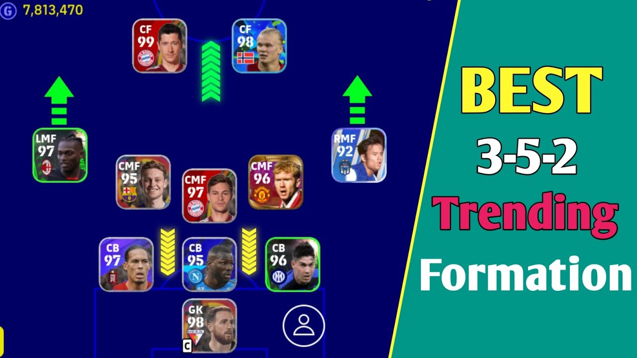 How To Get 3-5-2 Best Formation In eFootball 2023 | Unique Formation In ...