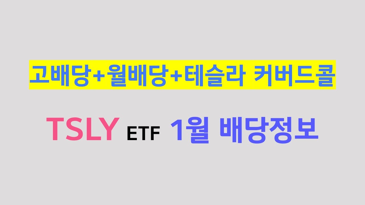 [배당 속보] 일드맥스 초고배당률 TSLY와 CONY 2024년 1월 첫 배당금은? - YouTube