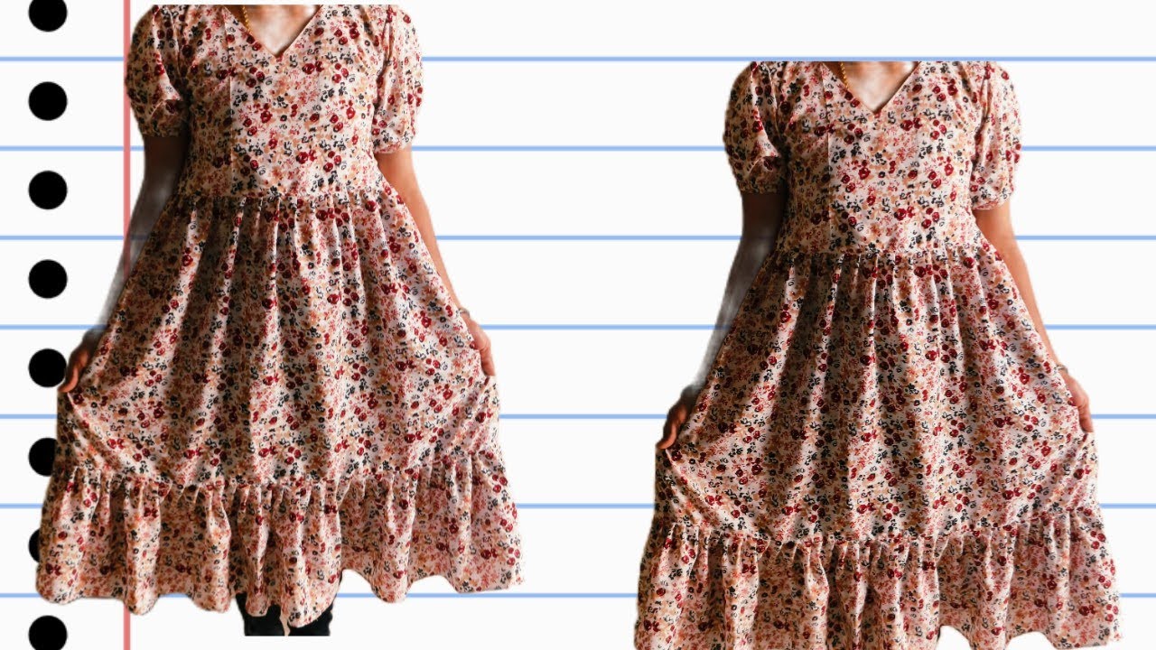 Frill Frock Cutting And Stitching| Very Easy Method ️👍 - YouTube