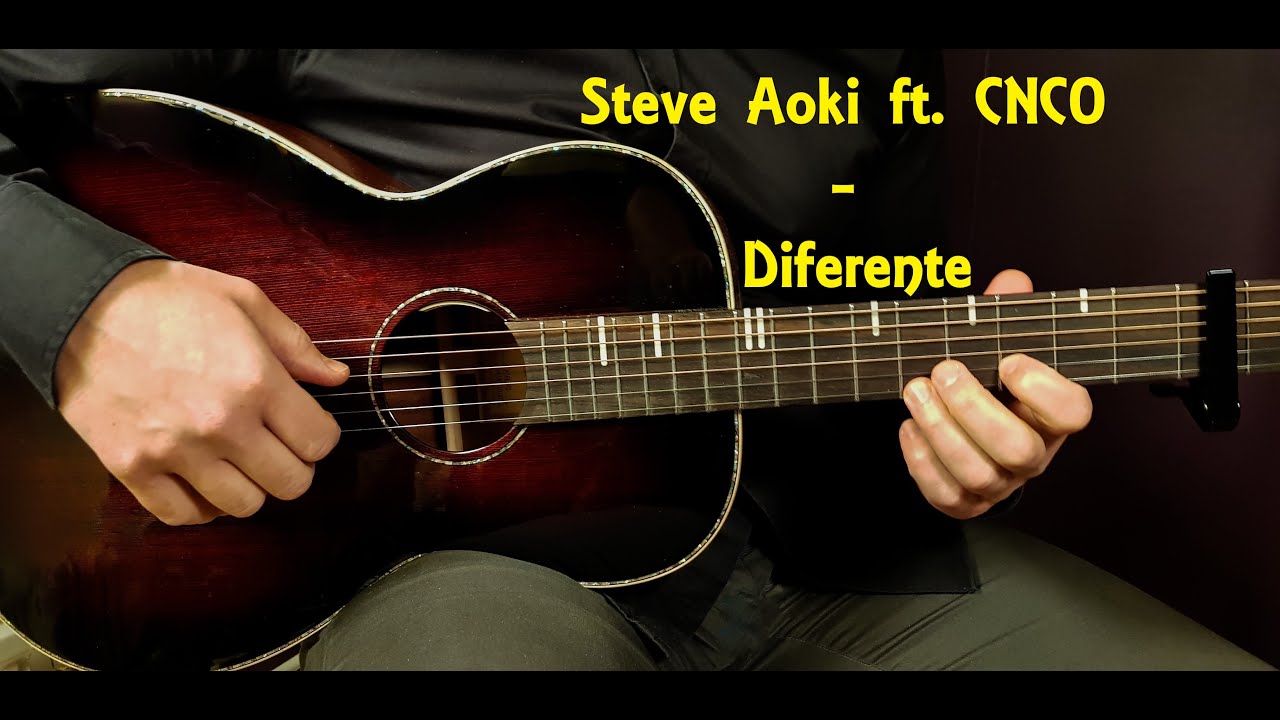 How to play STEVE AOKI ft. CNCO - DIFERENTE Acoustic Guitar Lesson ...