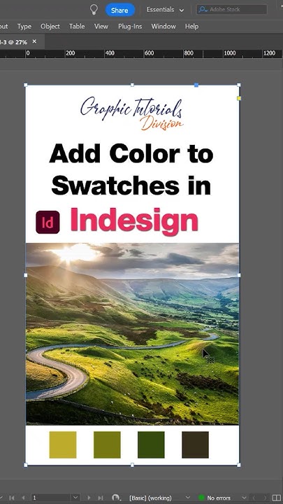 Add Color to Swatches in Indesign l #shorts - YouTube