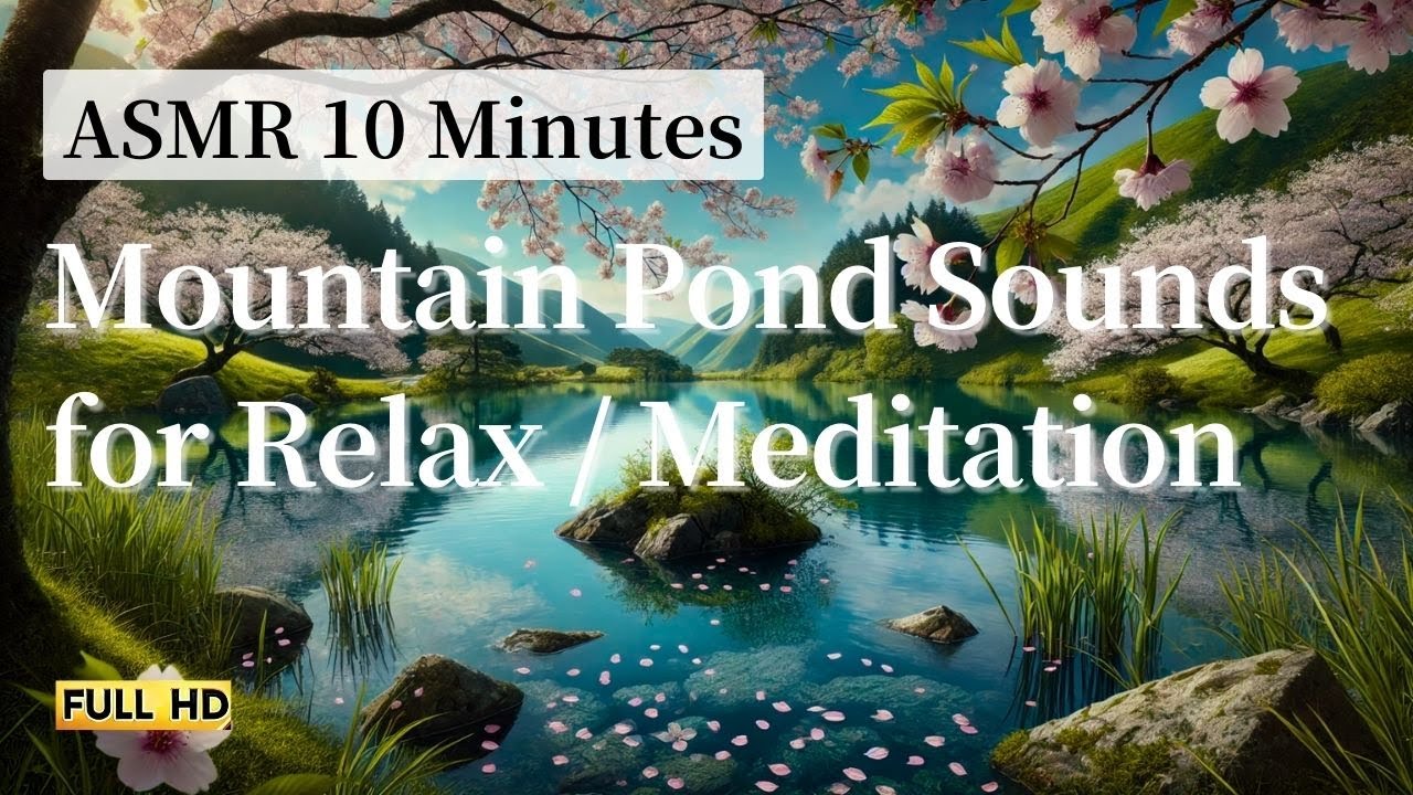 10 Minutes ASMR Mountain Pond Water Natural Sounds for Relaxation and ...