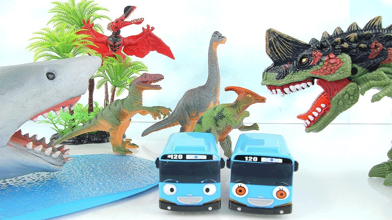 The Dinosaur T Rex Transforming into Tayo. Fun Dinosaurs Movie With Rex ...