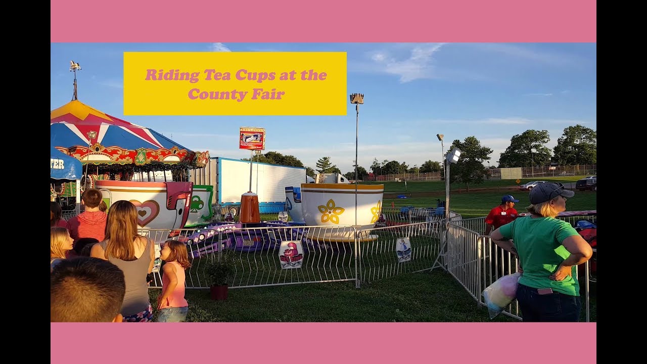 "Tea Cups" carnival ride with my family at the county fair! On ride POV ...