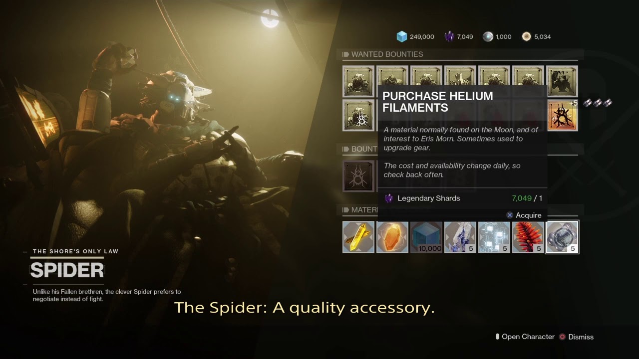 Idle Dialogue, Tangled Shore | The Spider: "A Quality Accessory ...