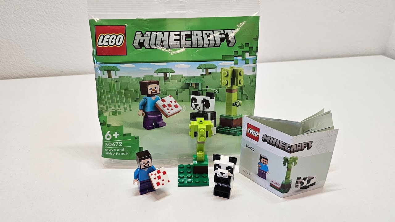 Review!LEGO MINECRAFT 30672 Steve and Baby Panda - YouTube