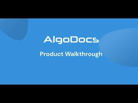 AlgoDocs Product Walkthrough : AI Intelligent Document Processing - YouTube