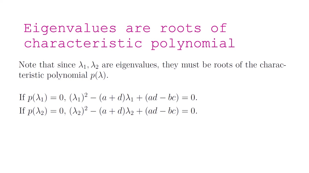 Sum Of Eigenvalues And Trace Of 2x2 Matrix YouTube sum-of-eigenvalues-and-trace-of-2x2-matrix-youtube