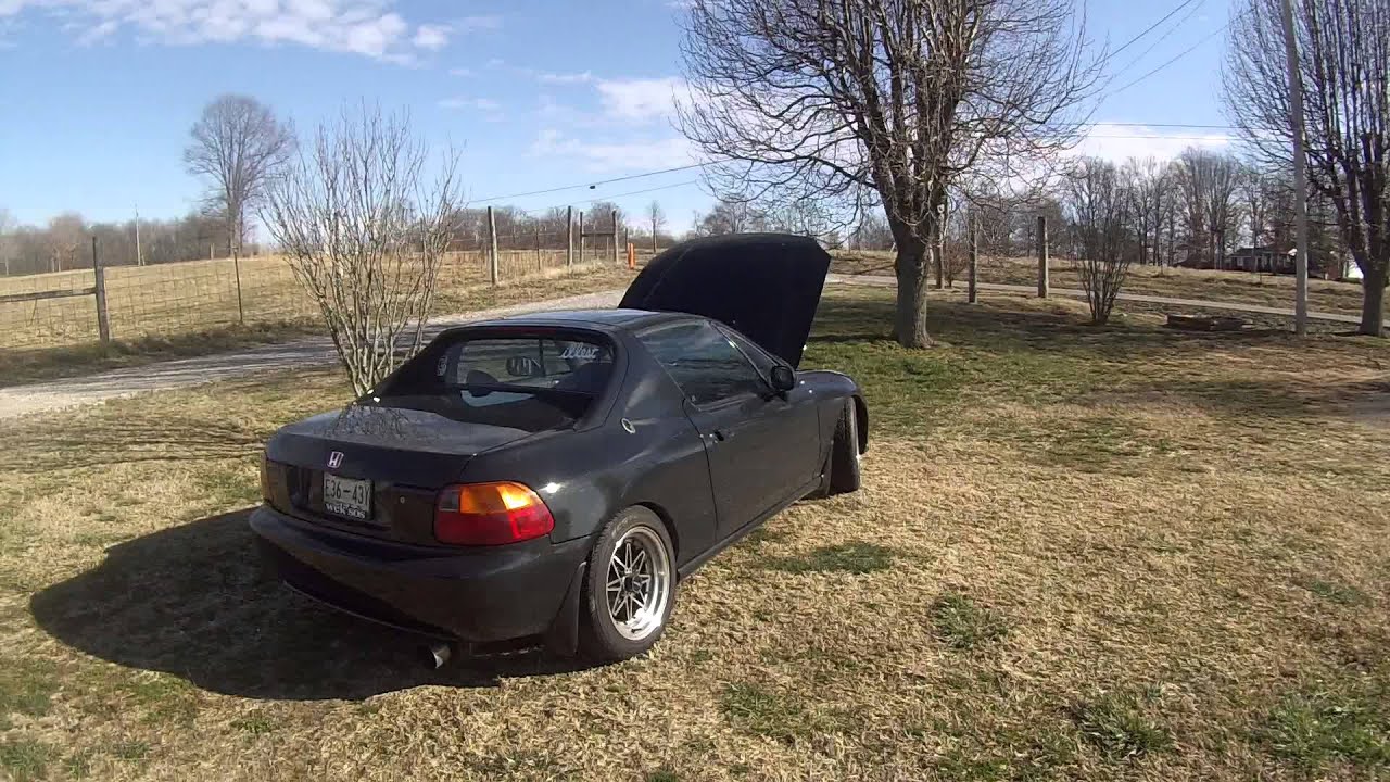 95 del sol si b16a plm header with magnaflow exhaust - YouTube