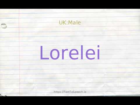 How to pronounce lorelei - YouTube