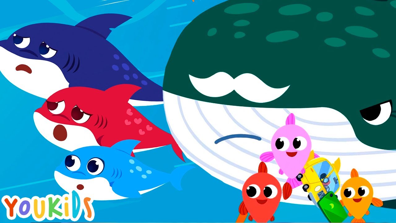 Baby Sharks vs Whale & Little Fishes | YouKids Nursery Rhymes - YouTube