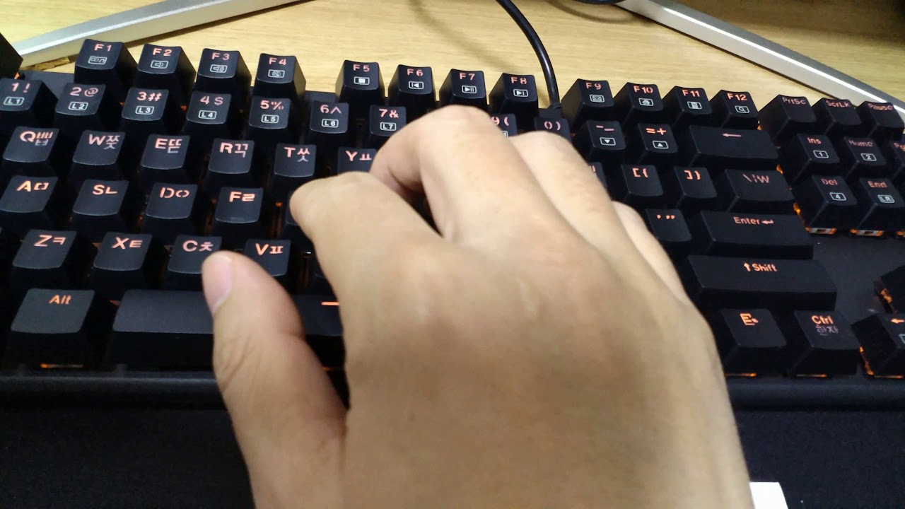 [RG]앱코 K590 기계식키보드 헤커 104KEY 청축 ABKO - YouTube