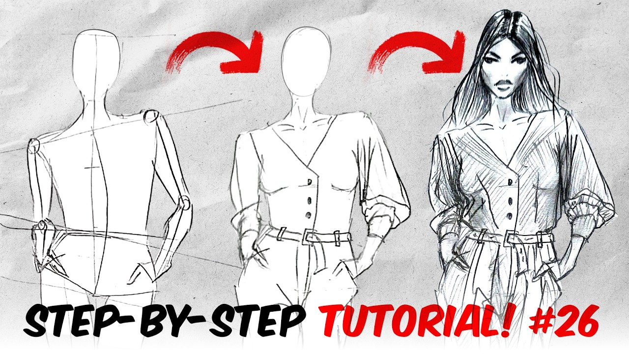 How to Draw a Runway Model | Step-by-Step Tutorial - YouTube