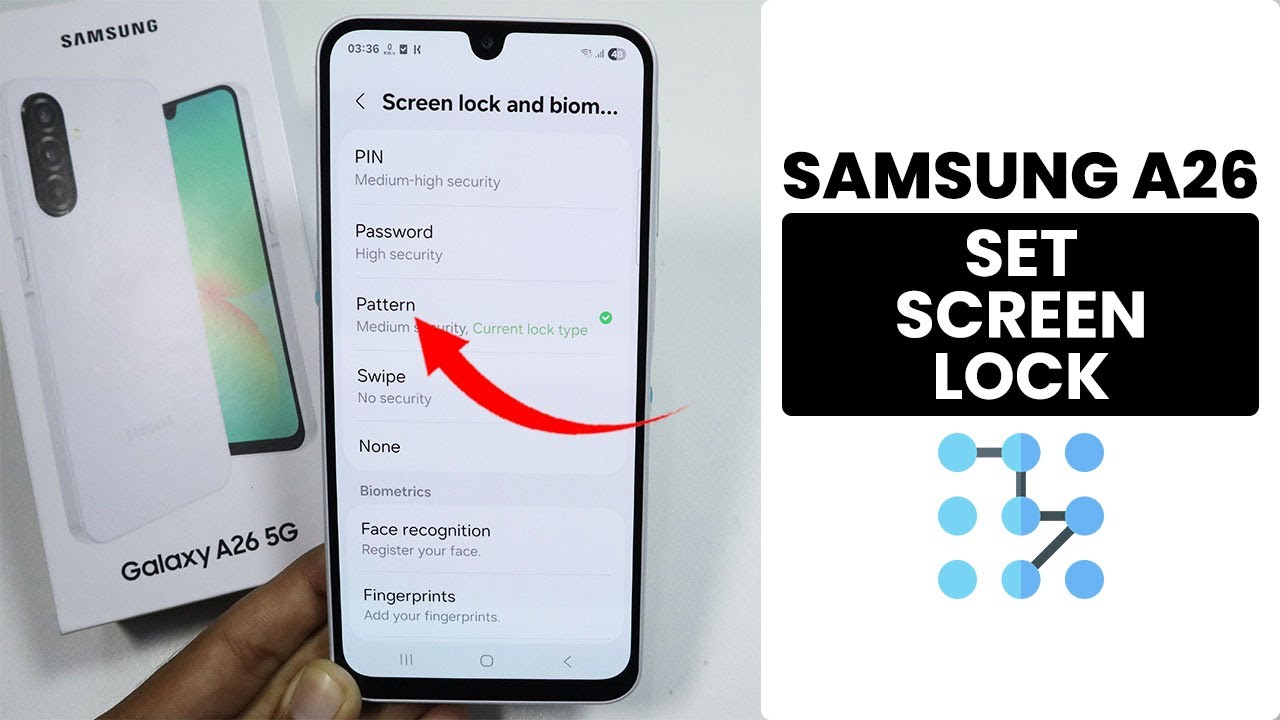 How to Set Up Screen Lock in Samsung A26 - Set Password - YouTube