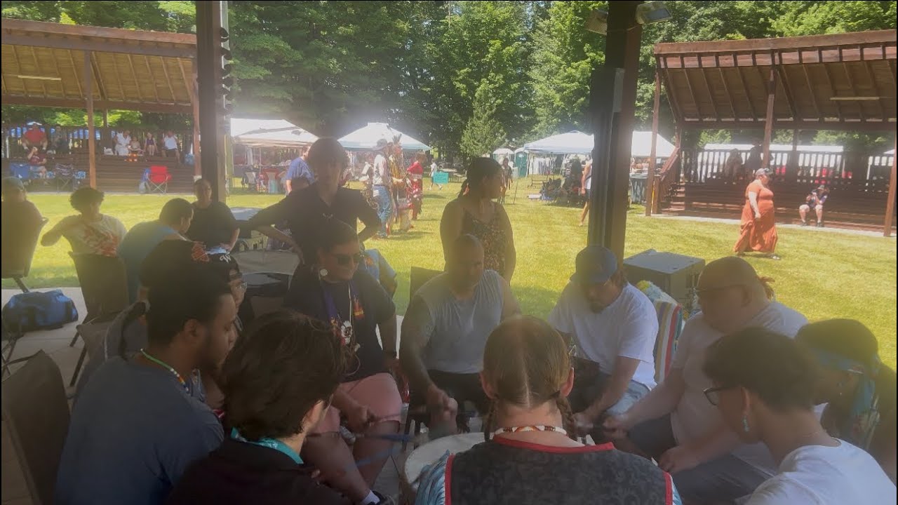 Ribbon singers intertribal hurron powwow 2025 - YouTube