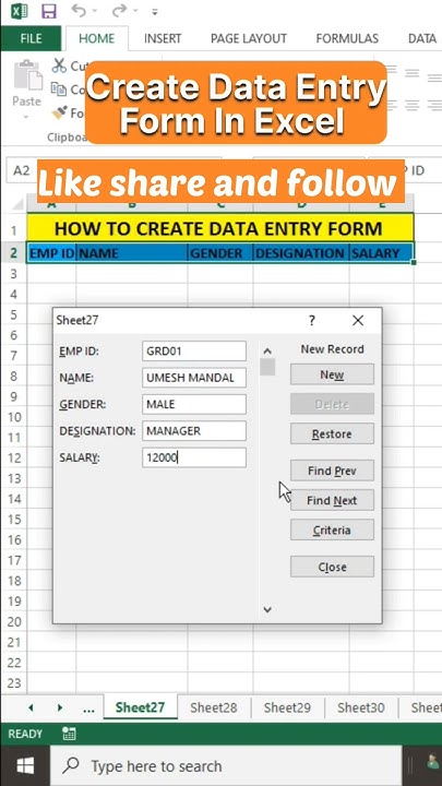 Data entry in excel using shortcut #Expo2023 #reels2023 #youtubeshorts #youtube #exceltutorial ...