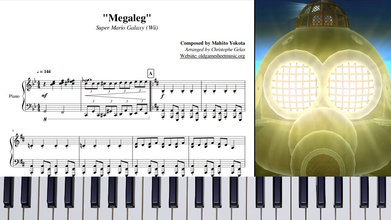 Super Mario Galaxy - Megaleg | Piano 🎹 (Sheet Music) - YouTube