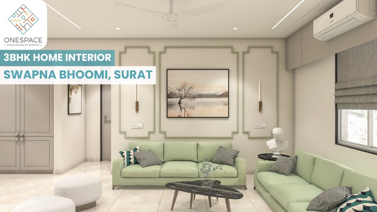 3BHK Home interior by Onespace - Swapna Bhoomi, Surat | Onespace interior - YouTube