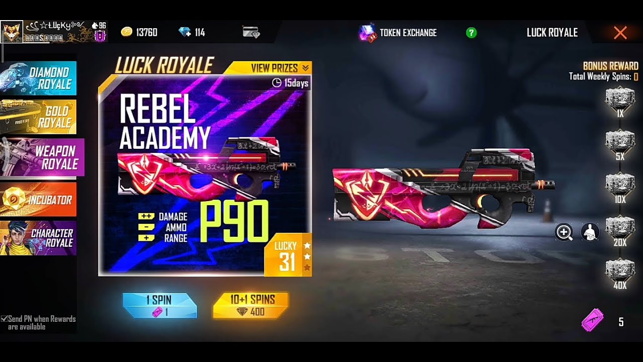 Free Fire 🔥 || New P90 Gun Skin || SMG GAMERS 🎮 - YouTube