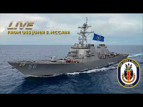 Senator McCain Joins USS John S. McCain Namesake.