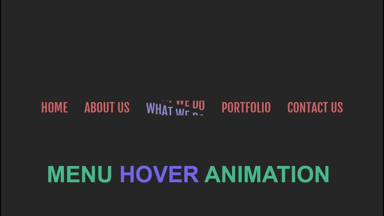 Menu Hover Animation Using Html Css And Javascript Youtube 1716