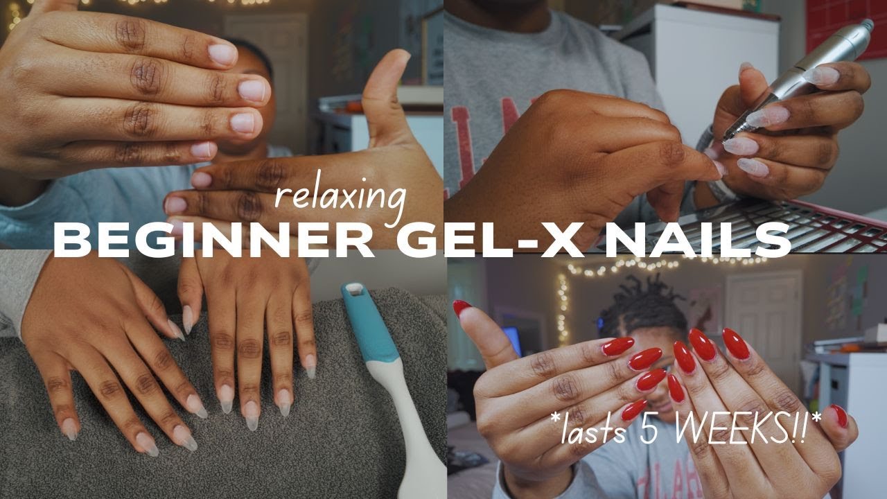 BEGINNER GEL-X NAILS *at home*| WATCH ME try this method that made my ...